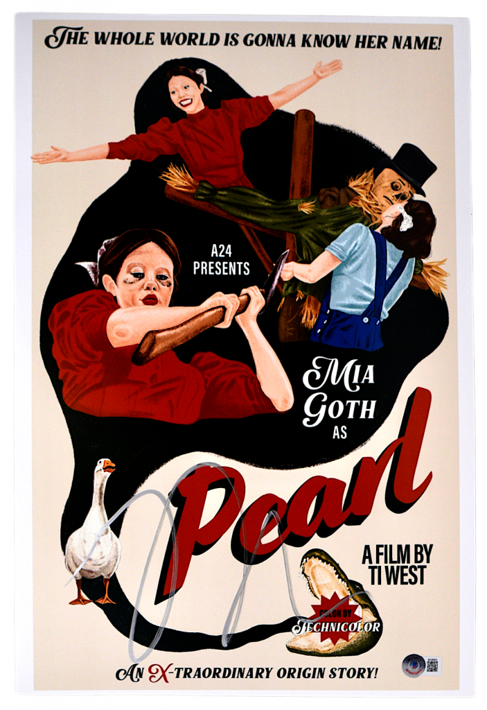 Mia Goth Signed Autograph Pearl 12x18 Poster X MaXXXine Ti West Beckett COA | Autographia