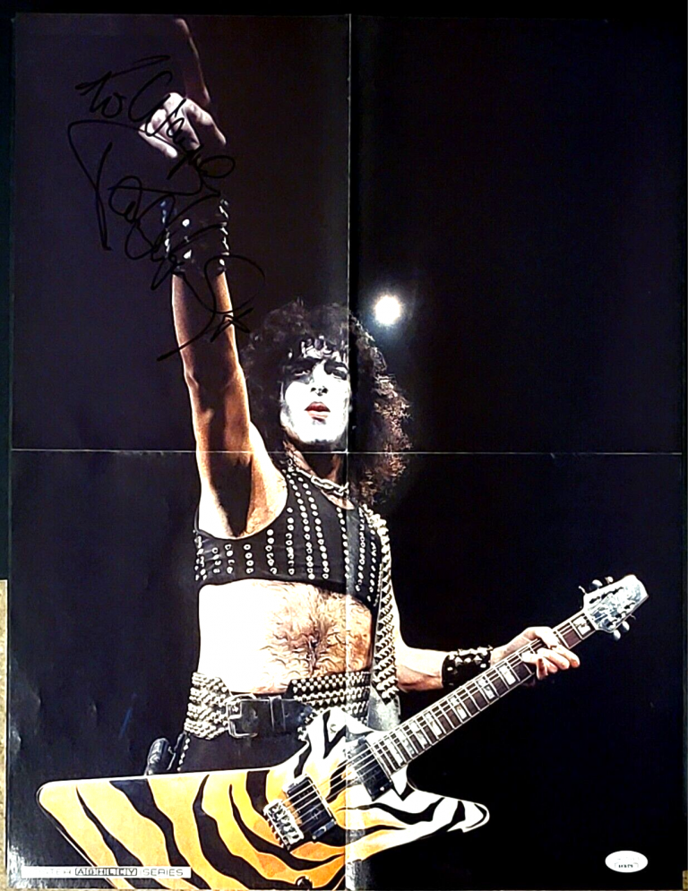 Paul Stanley of KISS band REAL SIGNED Mag Pinup Poster JSA COA ...