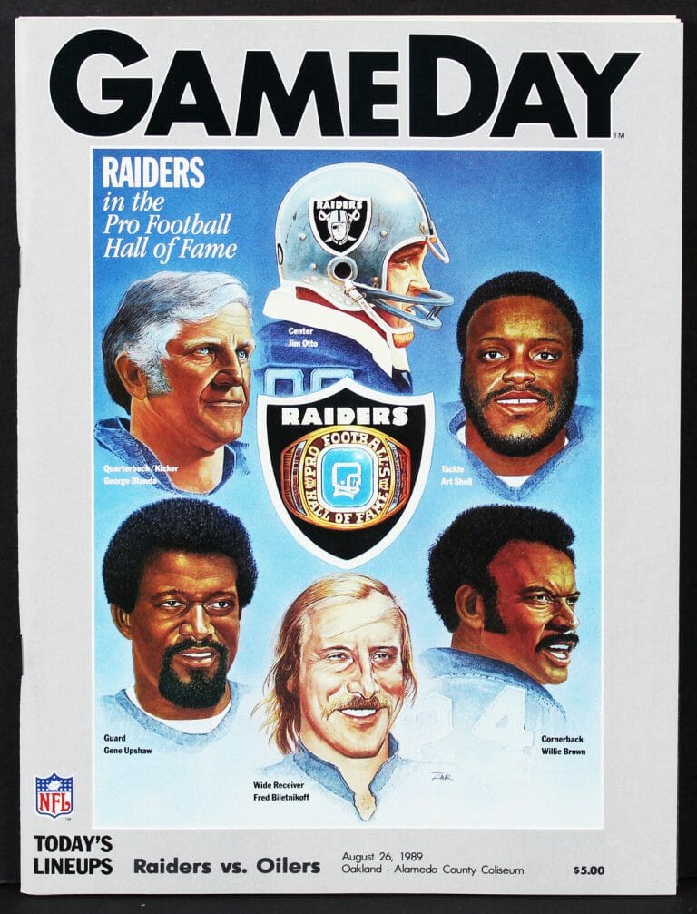 Raiders August 1989 Raiders in the Pro Football Hall of Fame Gameday ...