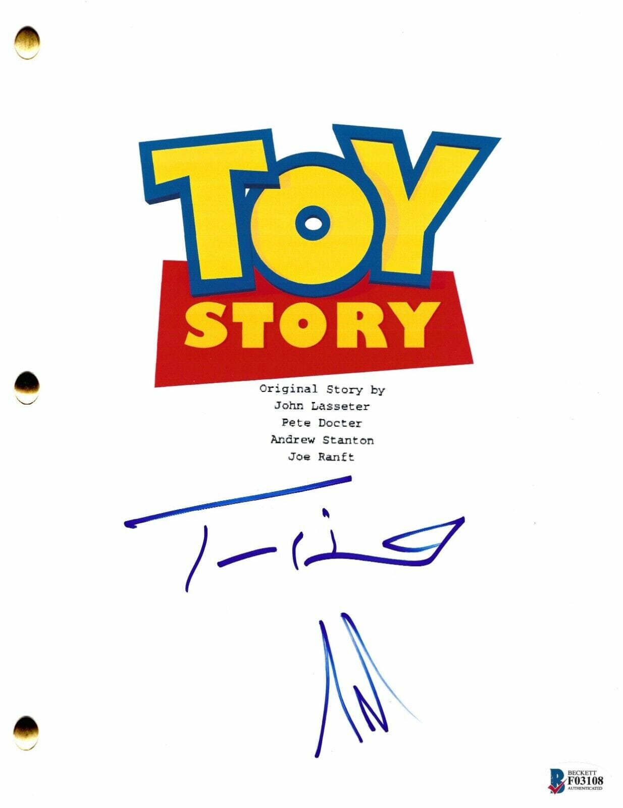 TOM HANKS TIM ALLEN SIGNED TOY STORY FULL SCRIPT AUTHENTIC AUTOGRAPH ...