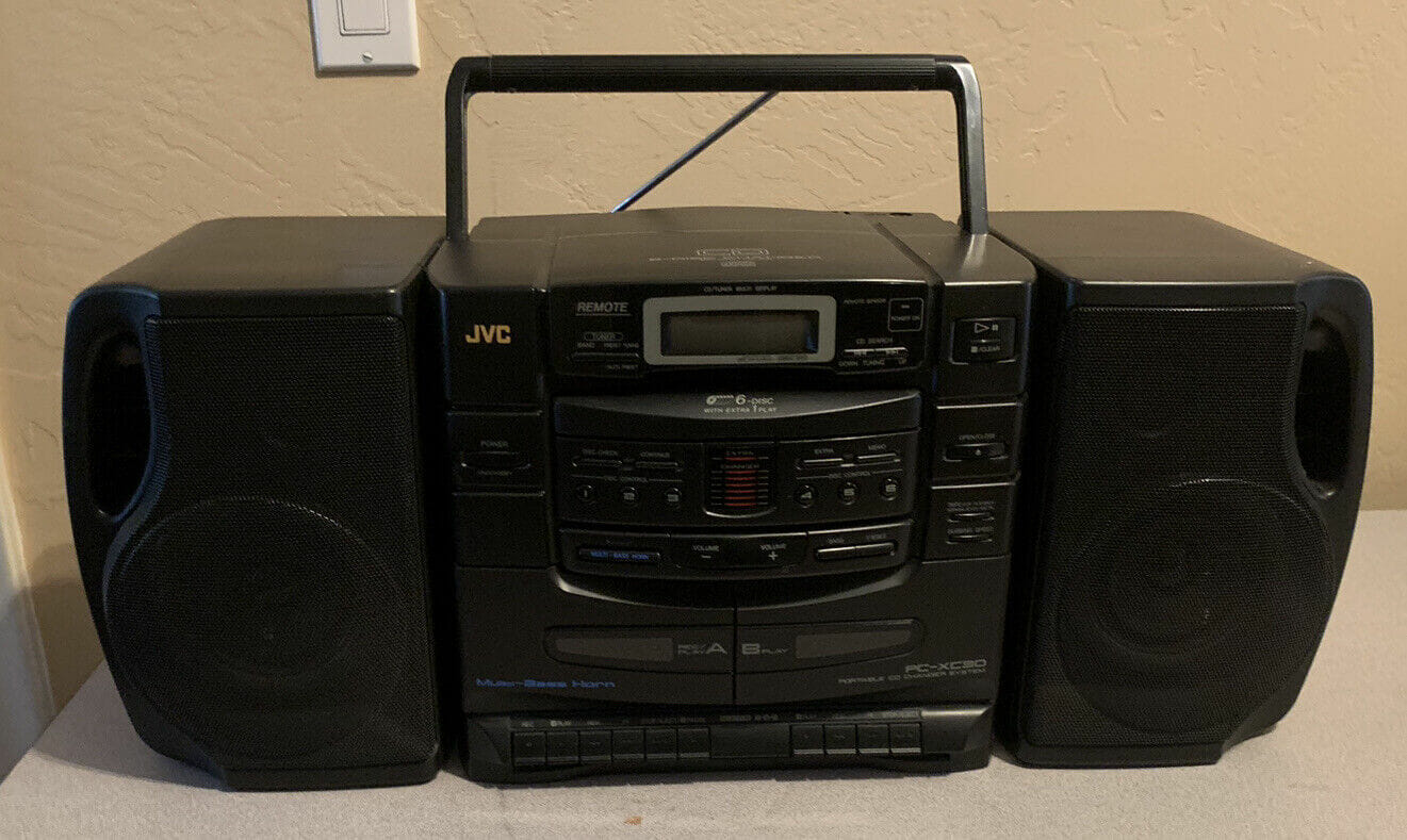 Vintage JVC PC-XC30 Boom Box AM/FM Radio 6-CD Changer - 1995 BIG SOUND ...
