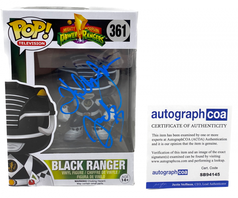 Walter Jones Signed Funko Pop Mighty Morphin Power Rangers Black Ranger ...