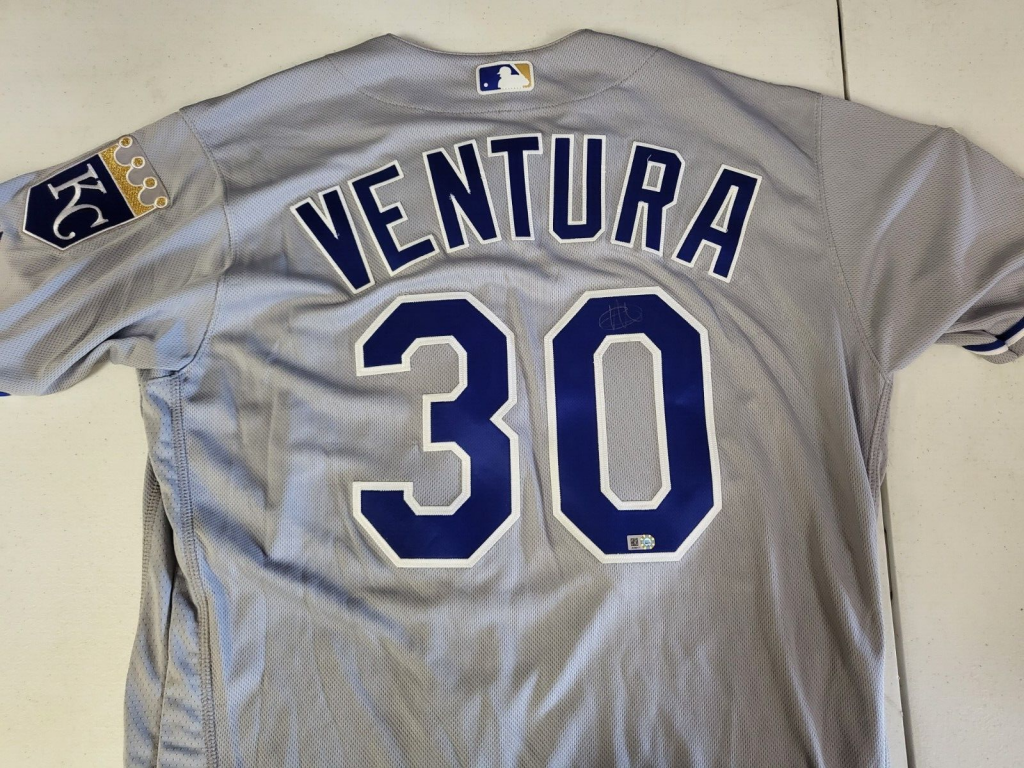 YORDANO VENTURA KC ROYALS SIGNED AUTOGRAPHED GRAY JERSEY MLB ...