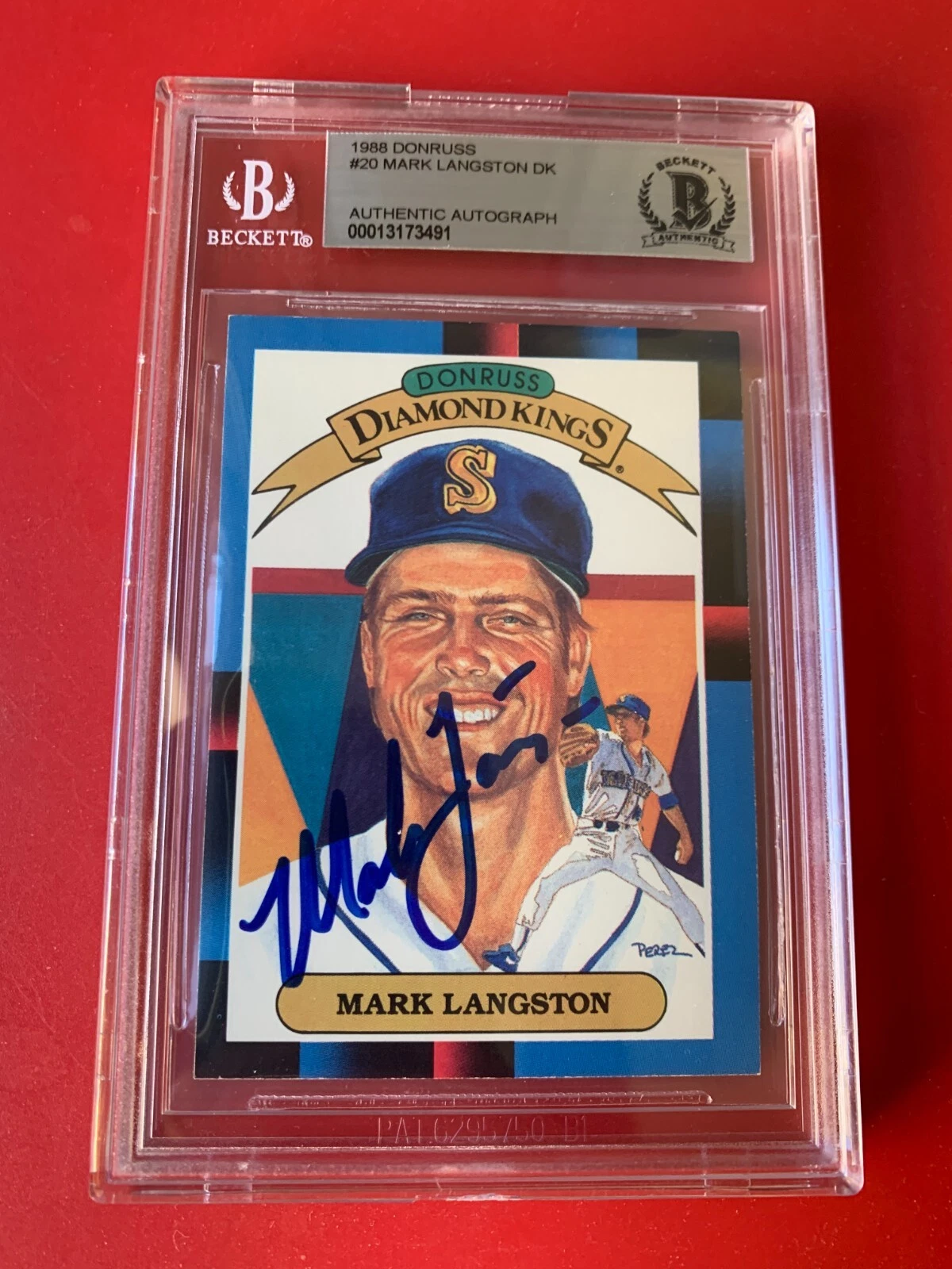 Mark Langston Mariners 1988 Donruss Diamond Kings Card Signed Auto ...
