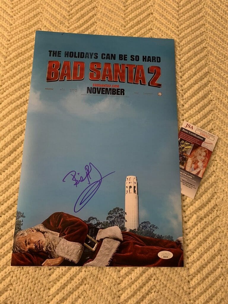 Billy Bob Thornton Signed Bad Santa Movie Poster 11 X 17 JSA ...