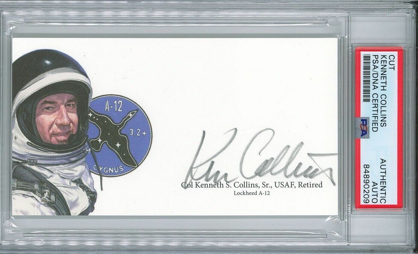 KENNETH COLLINS SIGNED CUT SIGNATURE PSA DNA 84890209 SR-71 PILOT A-12 ...