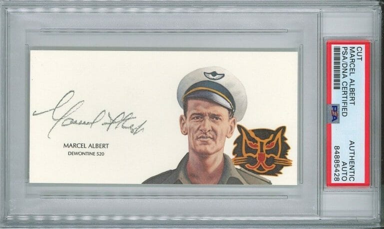 MARCEL ALBERT SIGNED CUT SIGNATURE PSA DNA 84885428 (D) FRENCH WWII ACE 23V Opens in a new ...