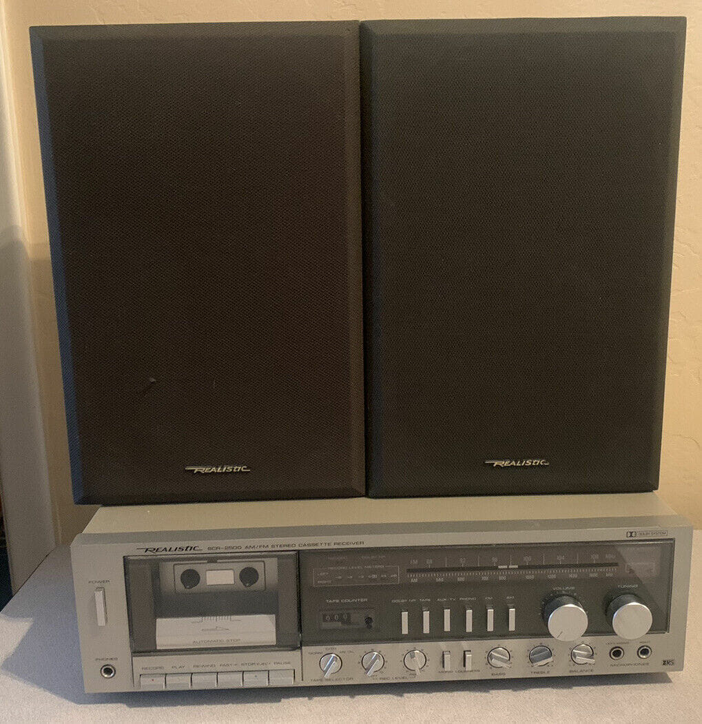 Realistic SCR-2500 AM/FM Cassette Stereo Receiver & MC-800 Speakers ...