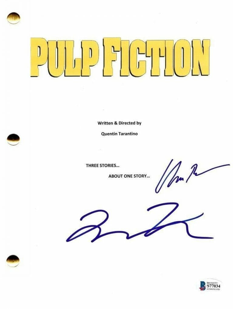 UMA THURMAN QUENTIN TARANTINO PULP FICTION SIGNED SCRIPT AUTOGRAPH ...