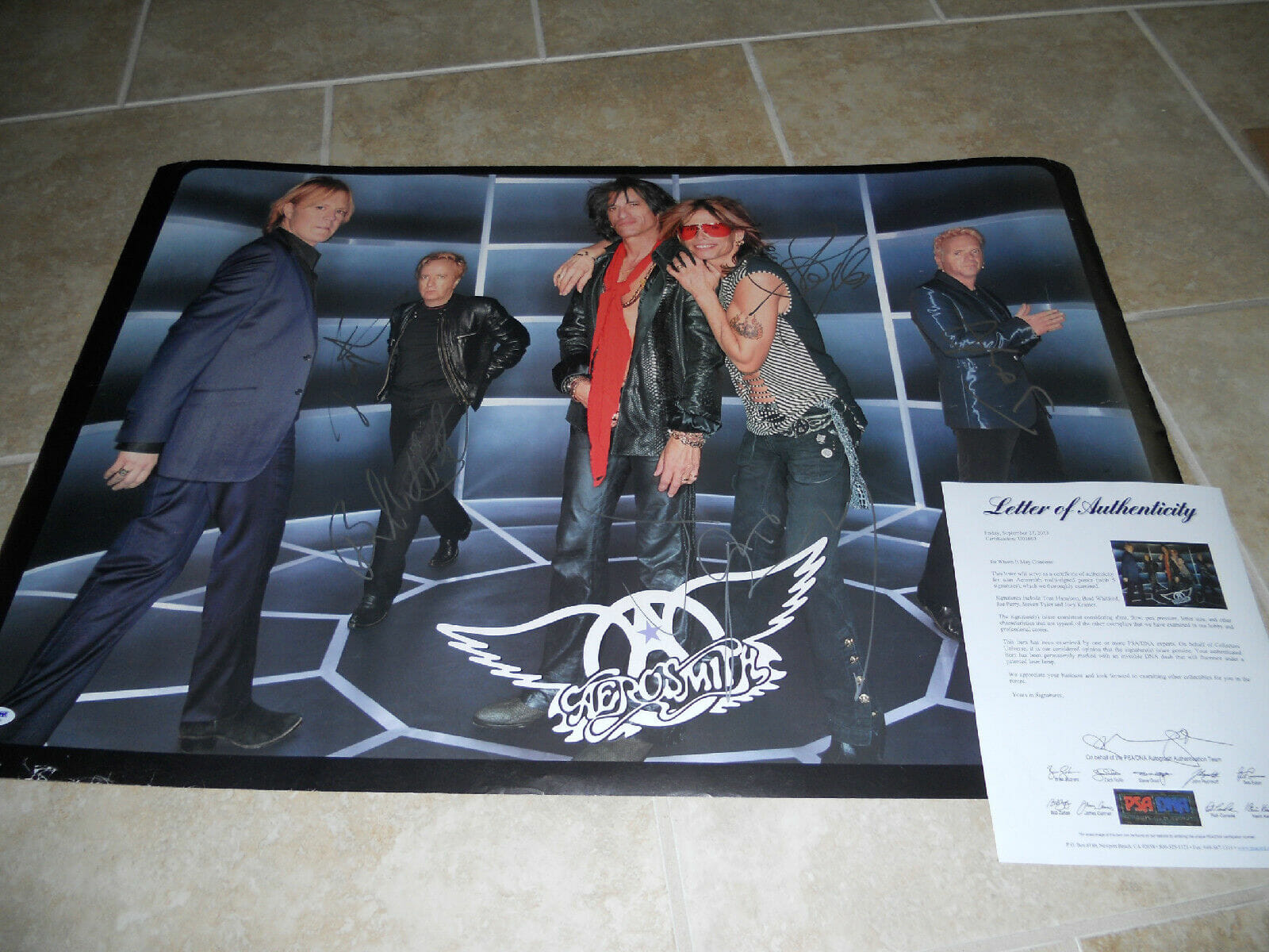 Aerosmith Band Signed Autographed 24x36 Poster PSA Certified x5 Tyler ...