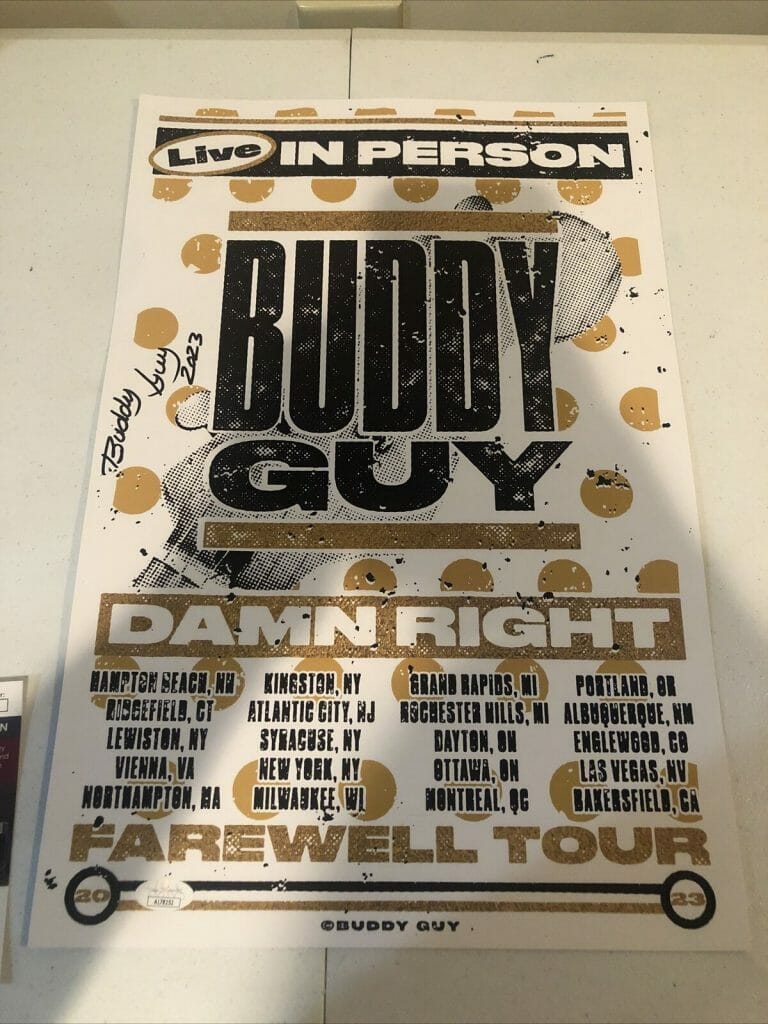 BUDDY GUY SIGNED AUTOGRAPH 12x18 TOUR POSTER JSA COA BLUES FAREWELL ...