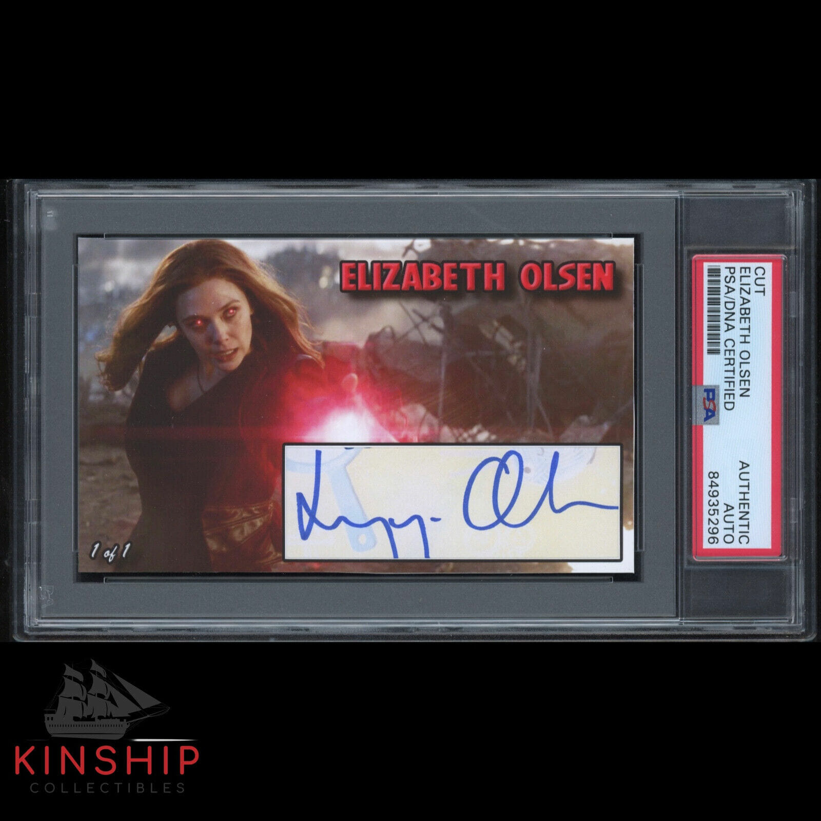 Elizabeth Olsen signed 3x5 Custom Card Cut PSA DNA Slabbed Avengers ...