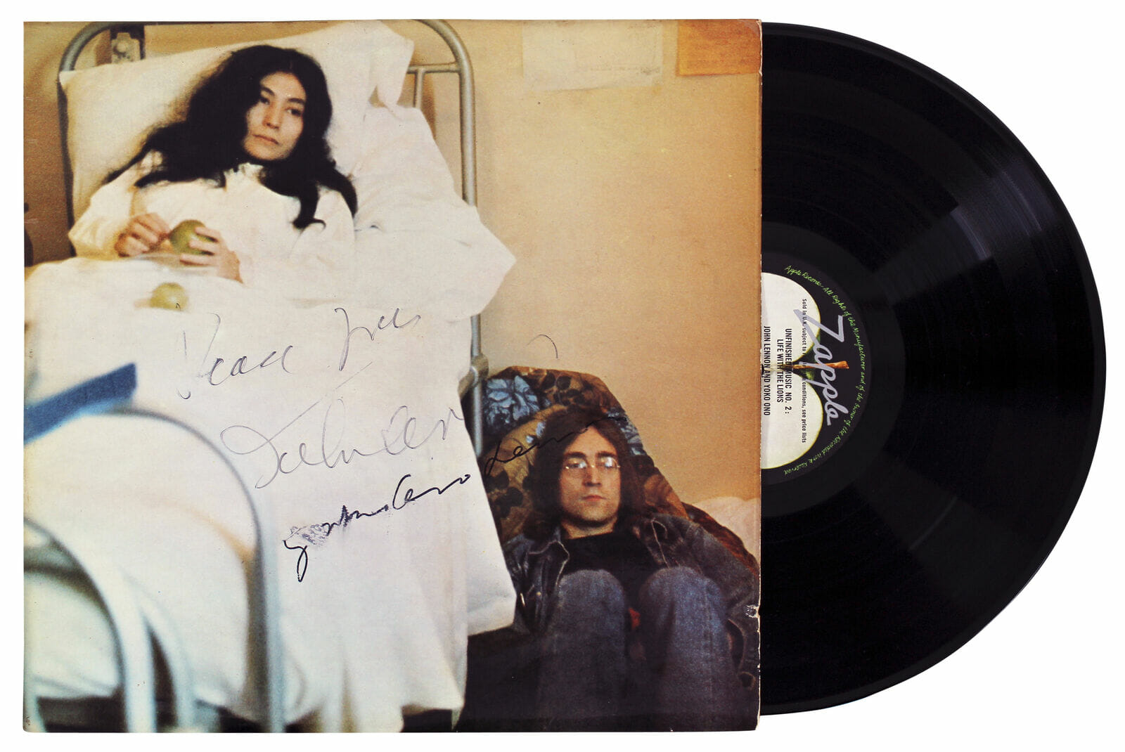 John Lennon & Yoko Ono Authentic Signed Album Cover W/ Vinyl BAS # ...