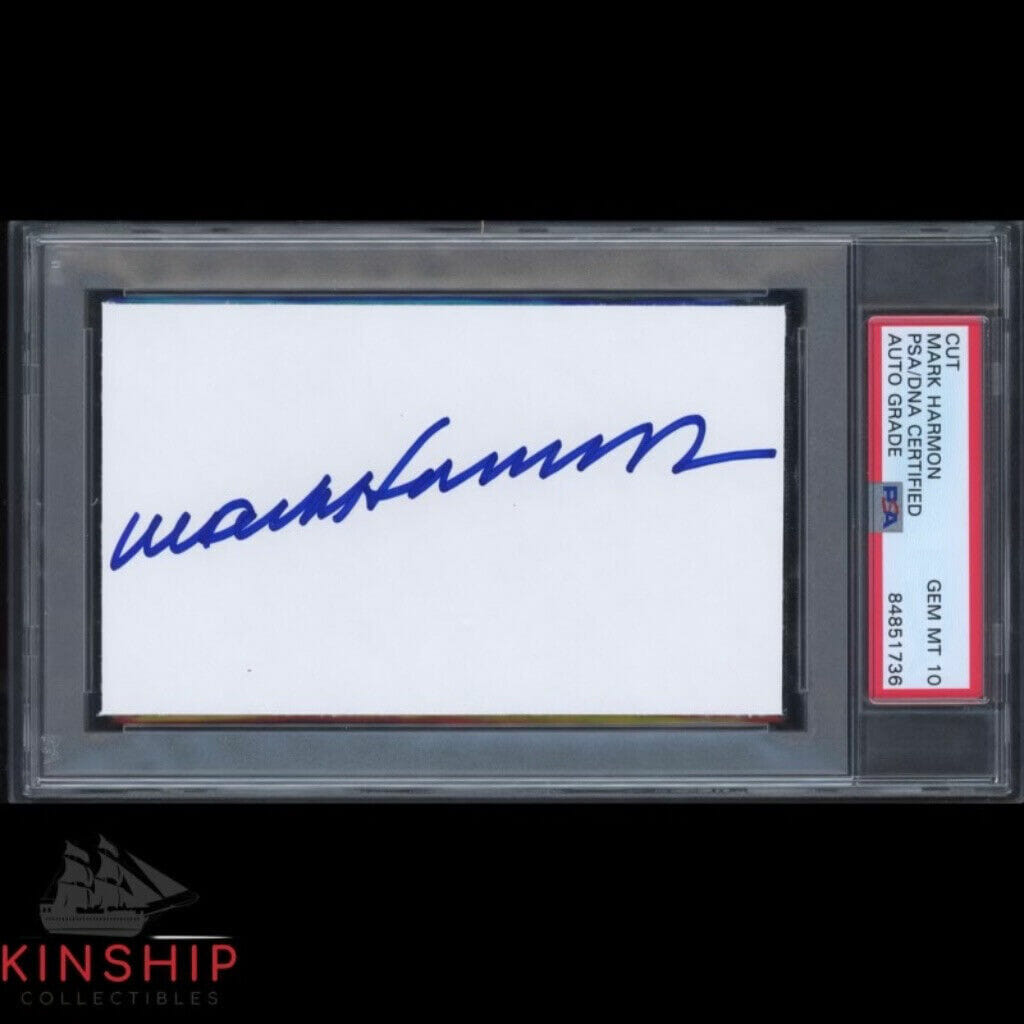 Mark Harmon signed 3x5 cut PSA DNA Slabbed Auto 10 NCIS Actor Gibbs ...
