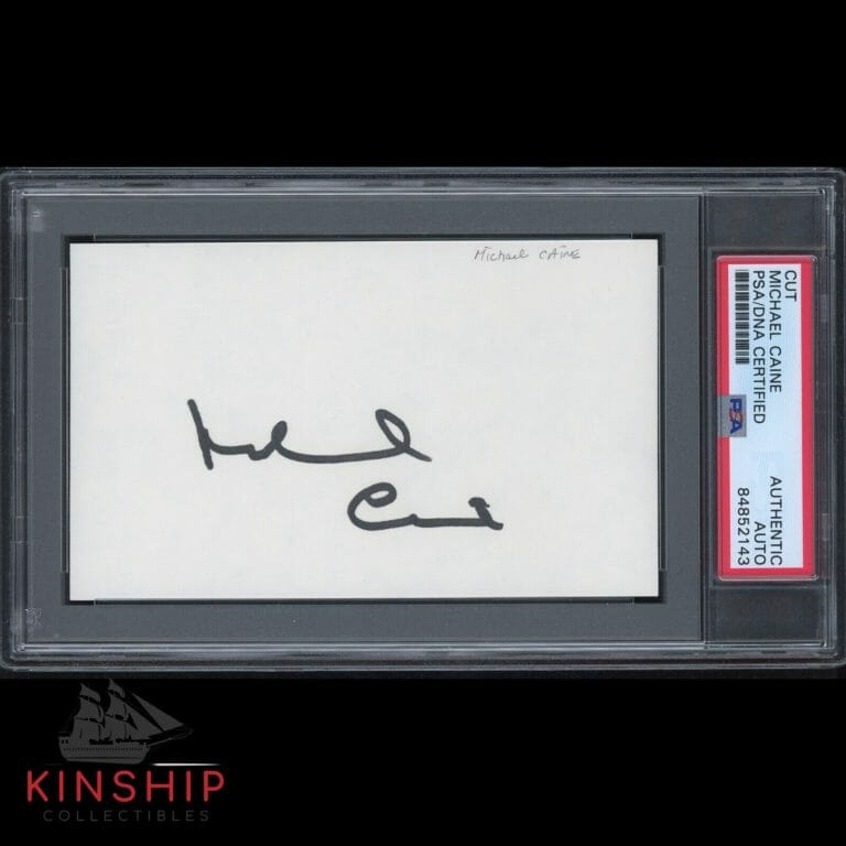 Michael Caine signed 3x5 Cut PSA DNA Slabbed Auto Rare Actor Batman ...