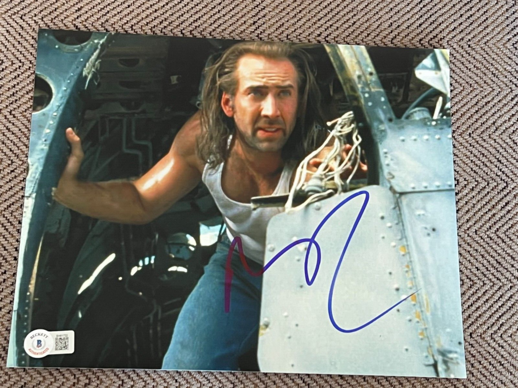 NICOLAS CAGE SIGNED AUTOGRAPH 8x10 PHOTO CON AIR BECKETT BAS COA D ...