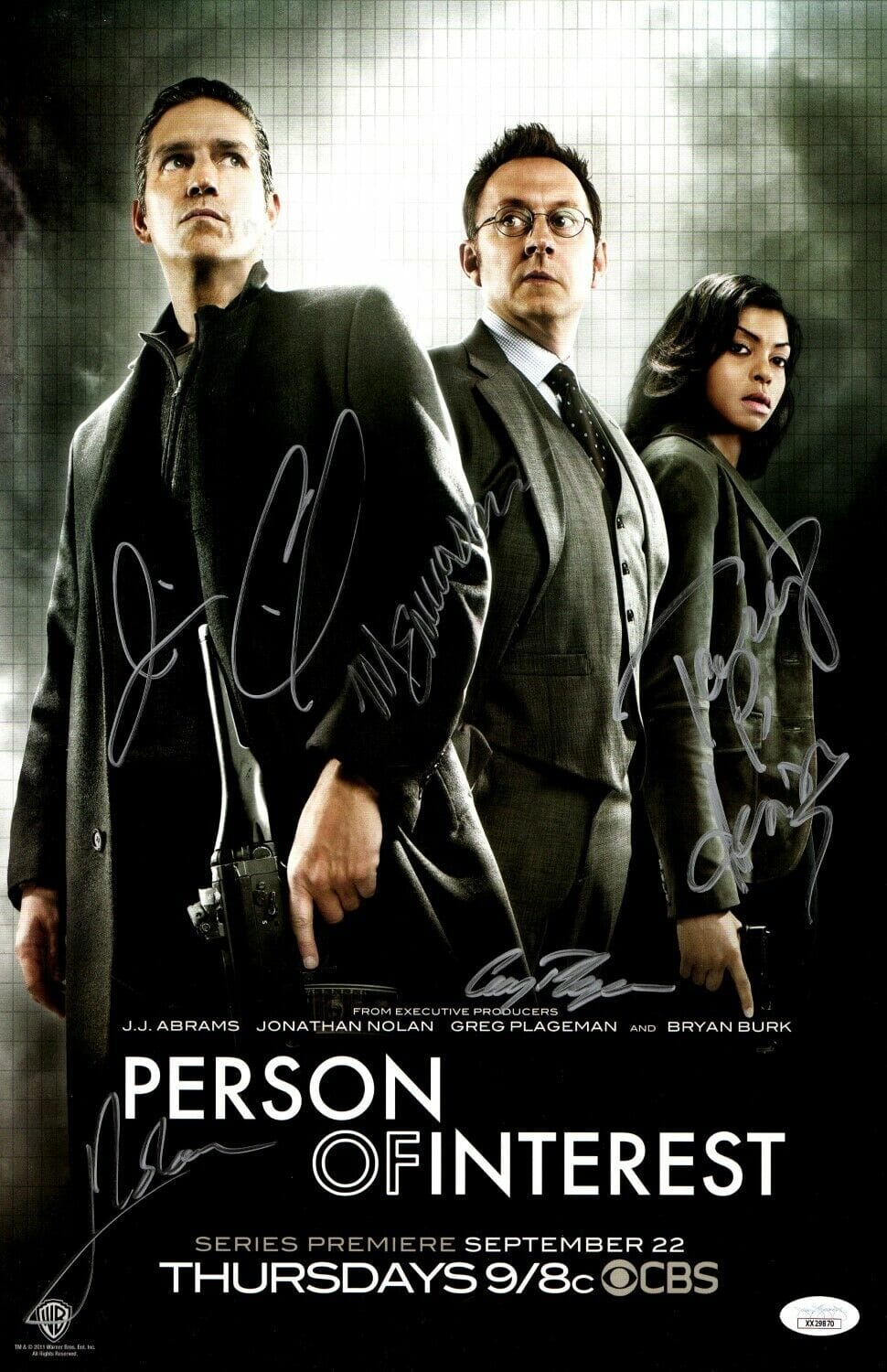 Person of Interest Cast Signed 11X17 Poster 5 Autos Caviezel Emerson ...