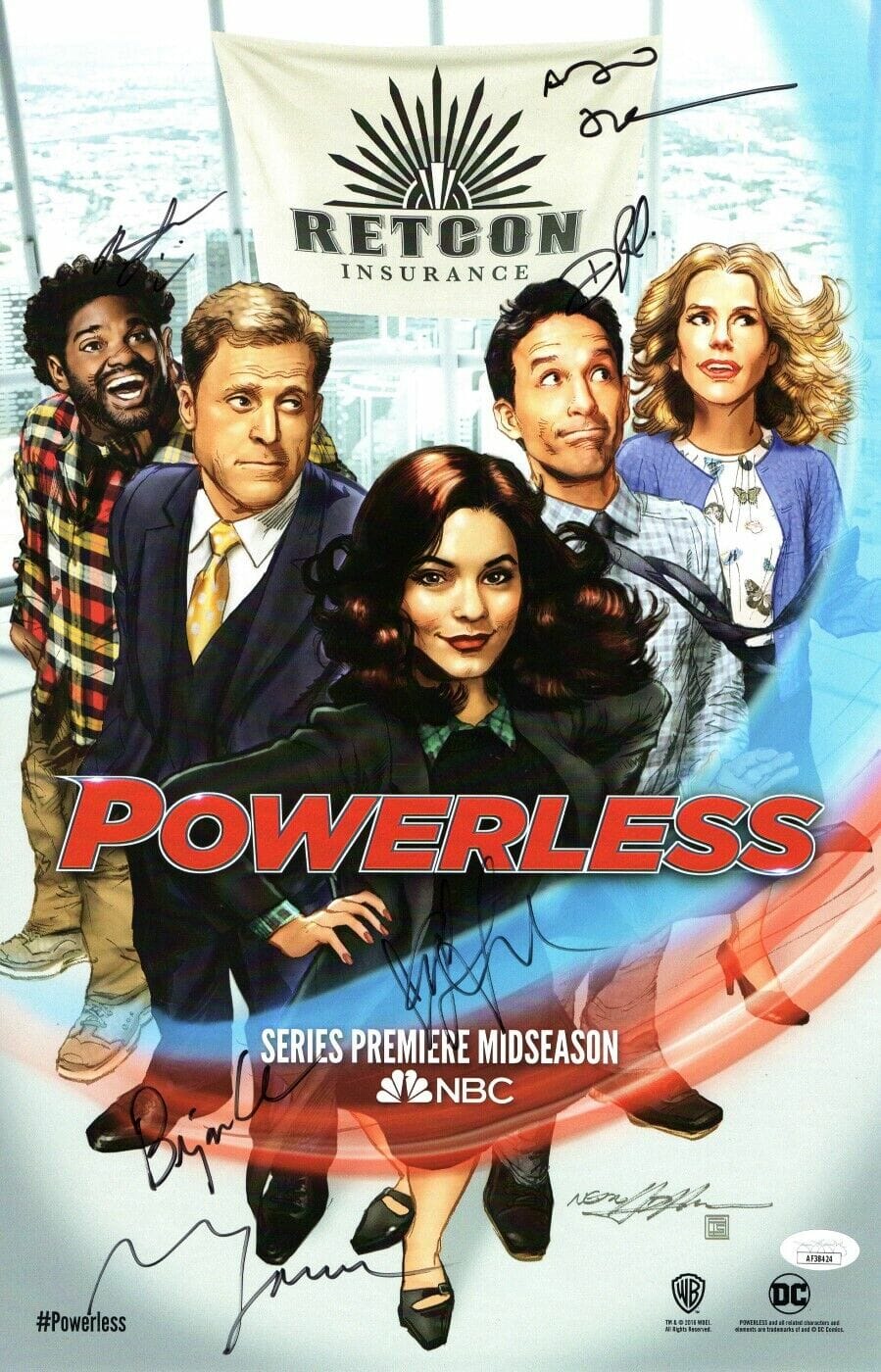 Powerless Cast Signed Autographed 11X17 Poster 7 Autos Hudgens Tudyk ...