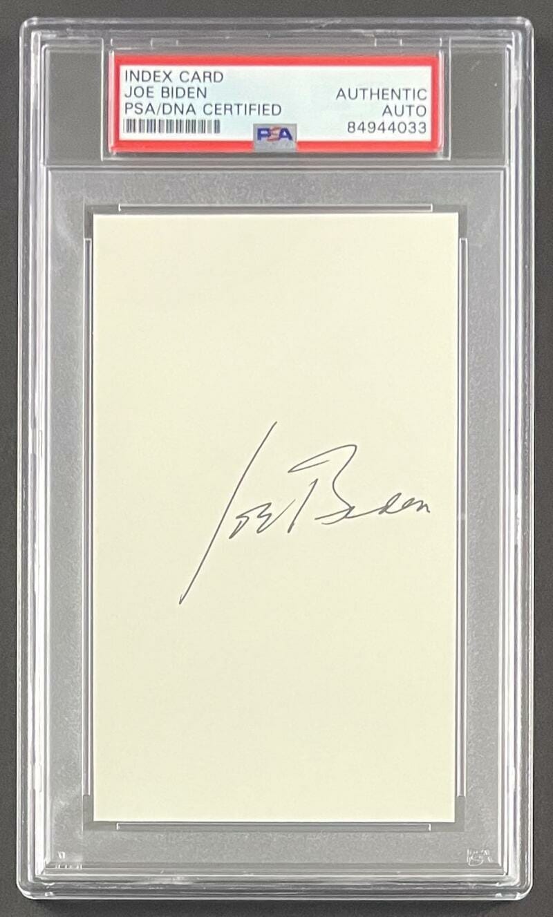 President Joe Biden Signed Autograph 3x5 Index Card PSA/DNA Encapsulated Slabbed Opens in a new ...
