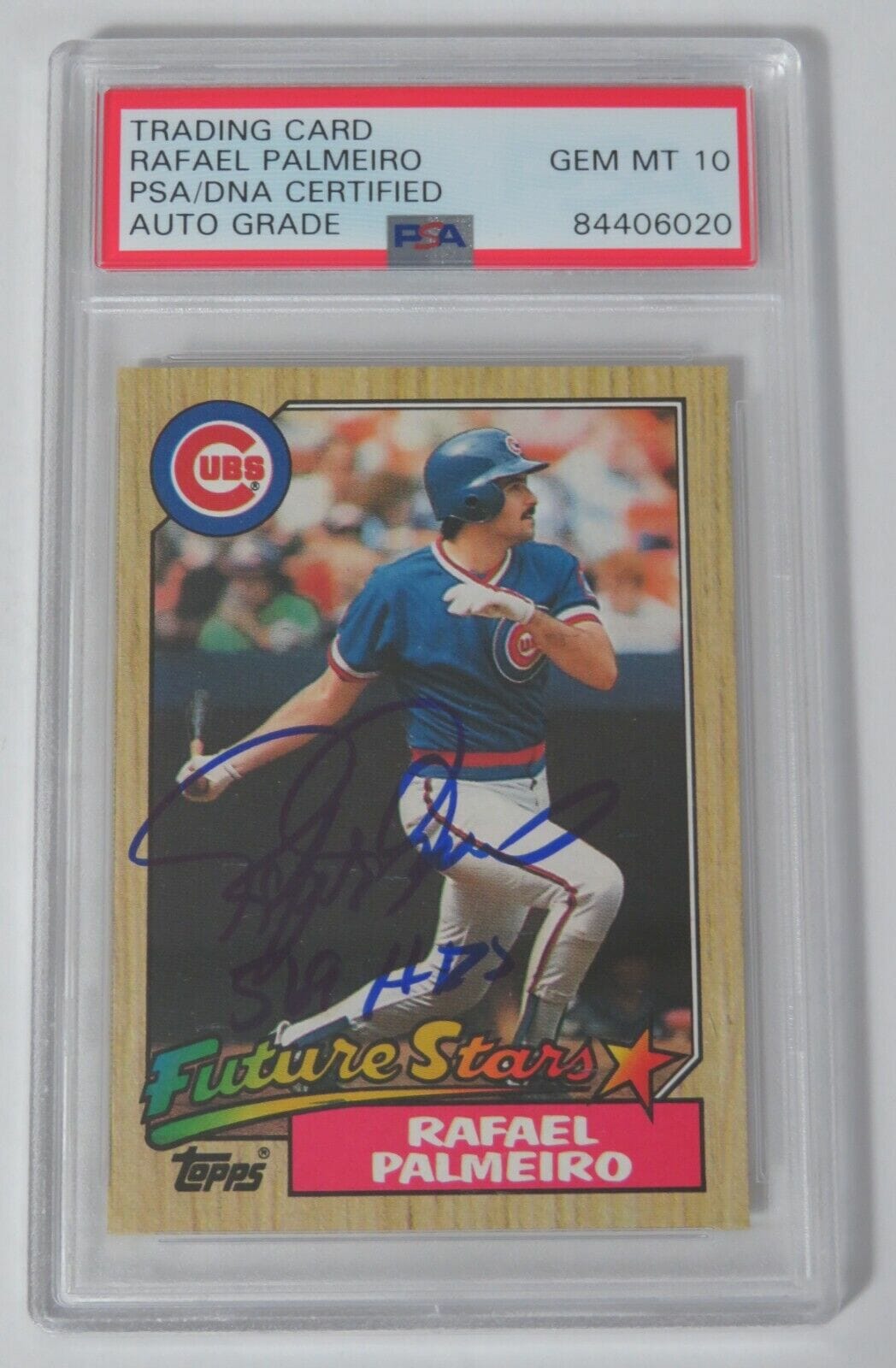 Rafael Palmeiro RANGERS Signed Autograph 1987 Topps Rookie Card 634 PSA ...