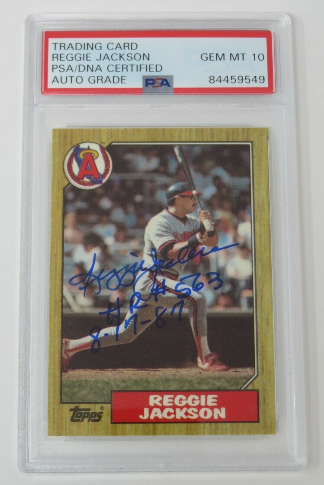Reggie Jackson HOF Signed Autograph 1987 Topps Tiffany Card w/563 HR ...