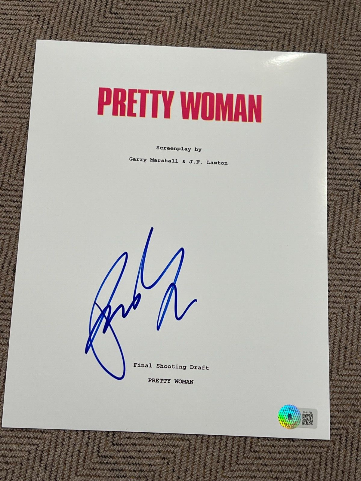 RICHARD GERE SIGNED AUTOGRAPH MOVIE SCRIPT PRETTY WOMAN BECKETT BAS COA ...