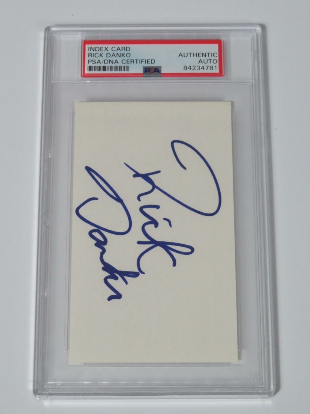 Rick Danko THE BAND Signed Autograph Auto 3x5 Index Card Slab PSA JSA ...