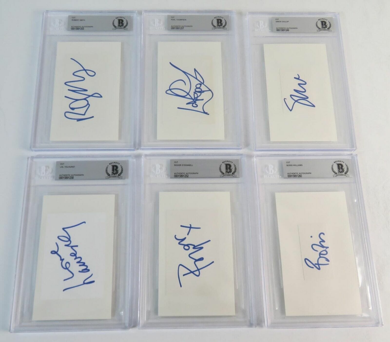 Robert Smith THE CURE Signed Autograph Auto 3x5 Index Card Set by 6 ...