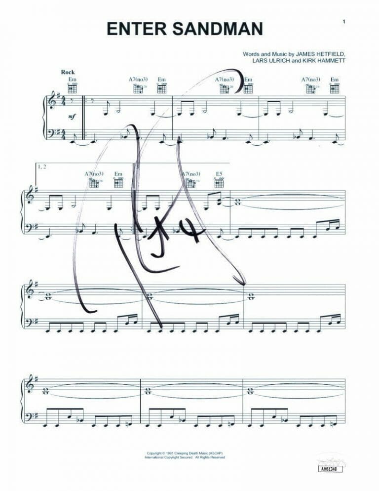 Enter Sandman Sheet Music Metallica Guitar Tab How To Play Enter