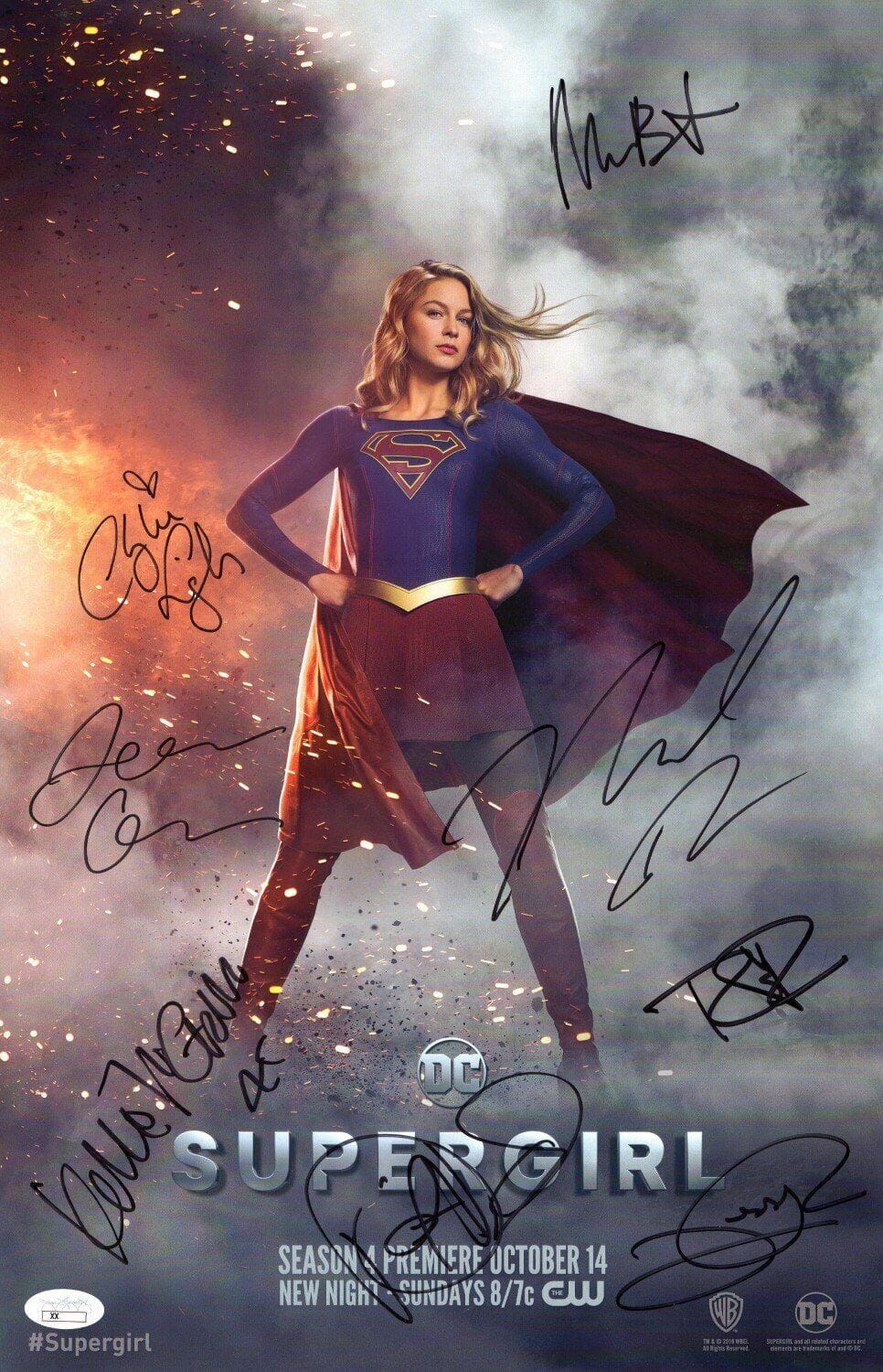 Supergirl Cast Signed Autograph 11X17 Poster 8 Autos Benoist Leigh ...