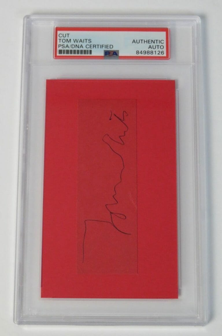 TOM WAITS Signed Autograph Auto 3x5 Index Card Cut Page Slab PSA JSA ...