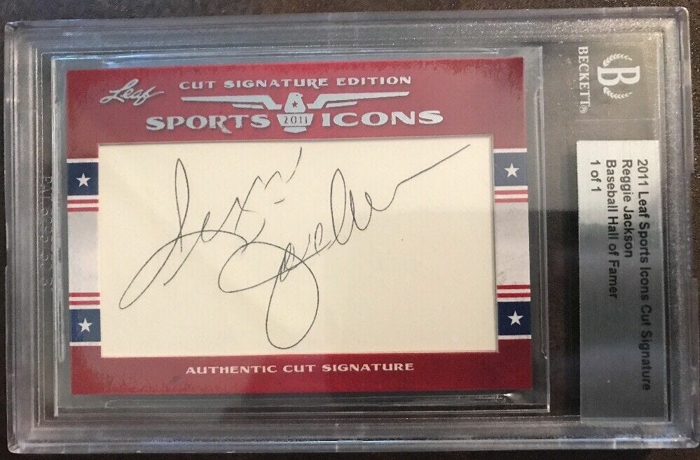 2011 Leaf Sports Icons Cut Signature REGGIE JACKSON 1/1 Auto | Autographia