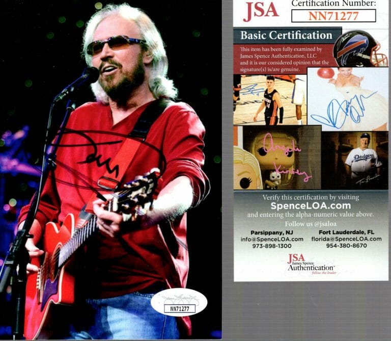BARRY GIBB HAND SIGNED 4x6 COLOR PHOTO THE BEE GEES JSA Opens in a new ...