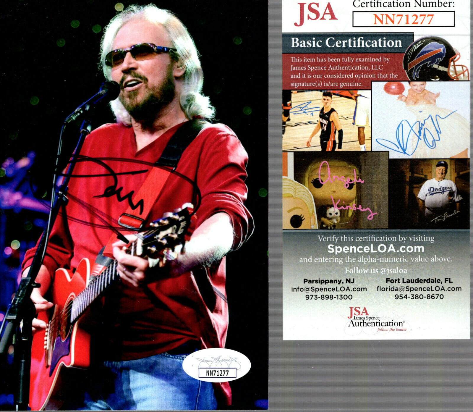 BARRY GIBB HAND SIGNED 4x6 COLOR PHOTO THE BEE GEES JSA Opens in a new ...