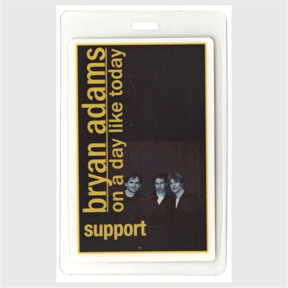 Bryan Adams memorabilia 1998 Laminated Backstage Pass On a Day Like ...