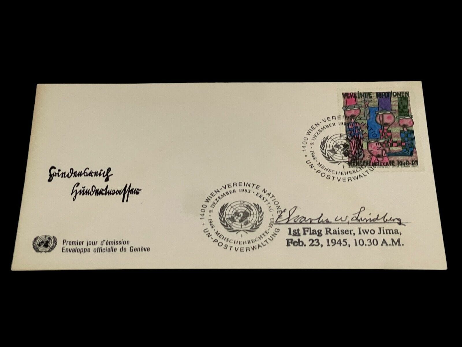 Charles Lindberg WWII War Iwo Jima Flag Raiser Marine USMC Signed ...