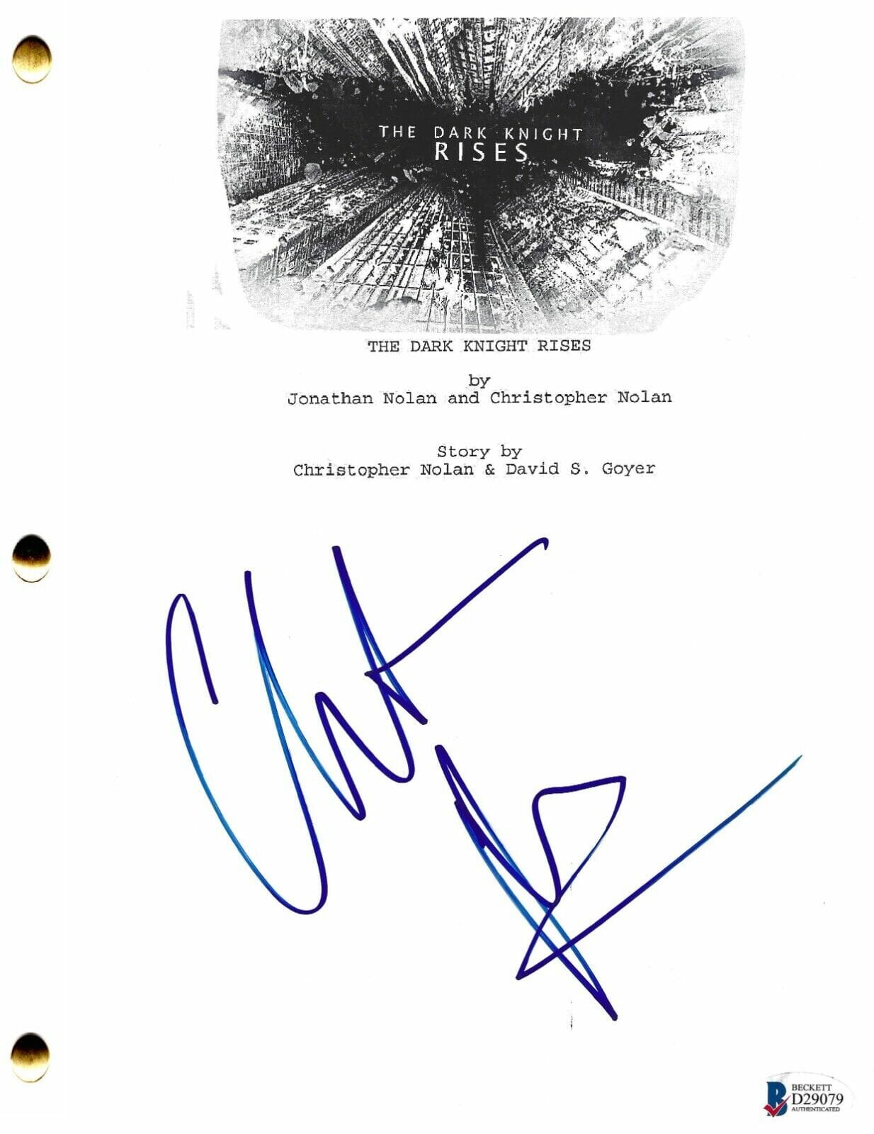 Christian Bale Signed The Dark Knight Rises Script Authentic Autograph ...