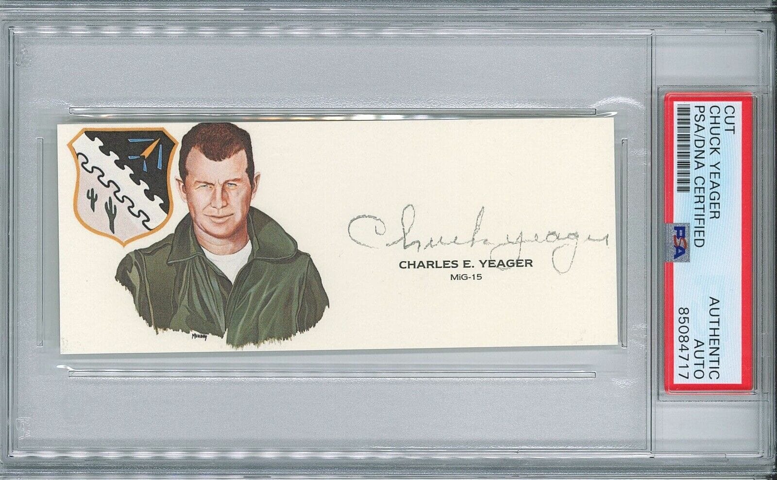 CHUCK YEAGER SIGNED CUT SIGNATURE PSA DNA 85084717 (D) WWII ACE TEST ...