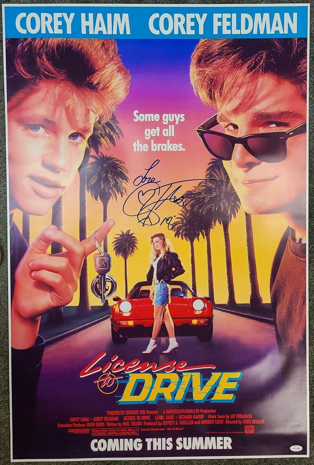 Corey Feldman Autograph Signed 24x36 License To Drive Poster Exact ...