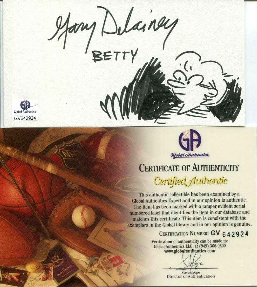 Gary Delainey Betty Canadian Comic Strip Cartoonist Signed Autograph ...