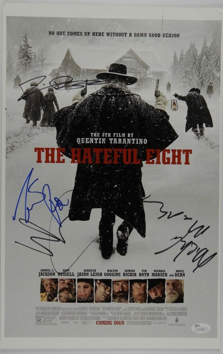 Hateful Eight Cast Autograph Signed 11 x 17 JSA COA Tim Roth Michael ...