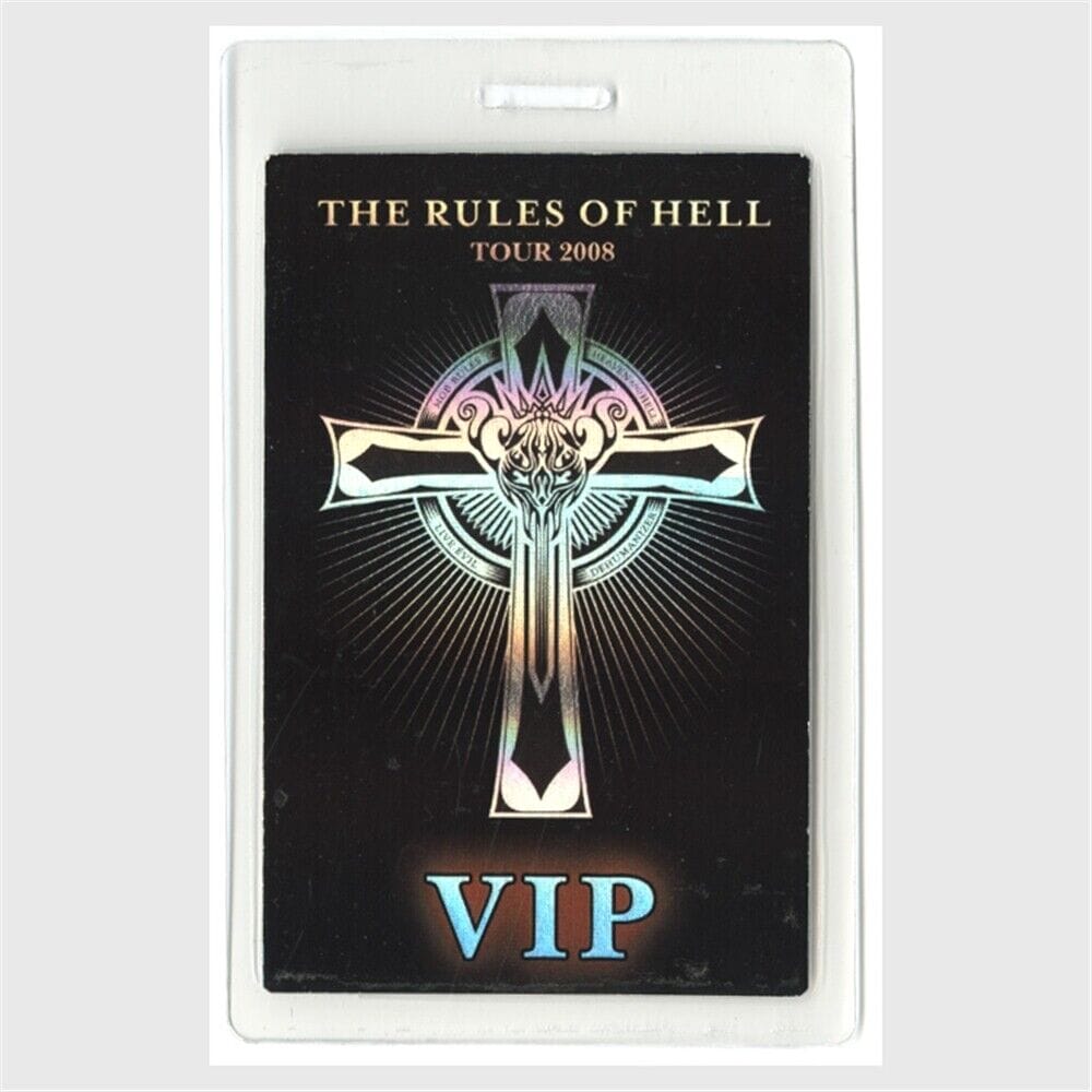 Heaven and Hell 2008 Rules of Hell concert Tour Backstage Pass Black ...