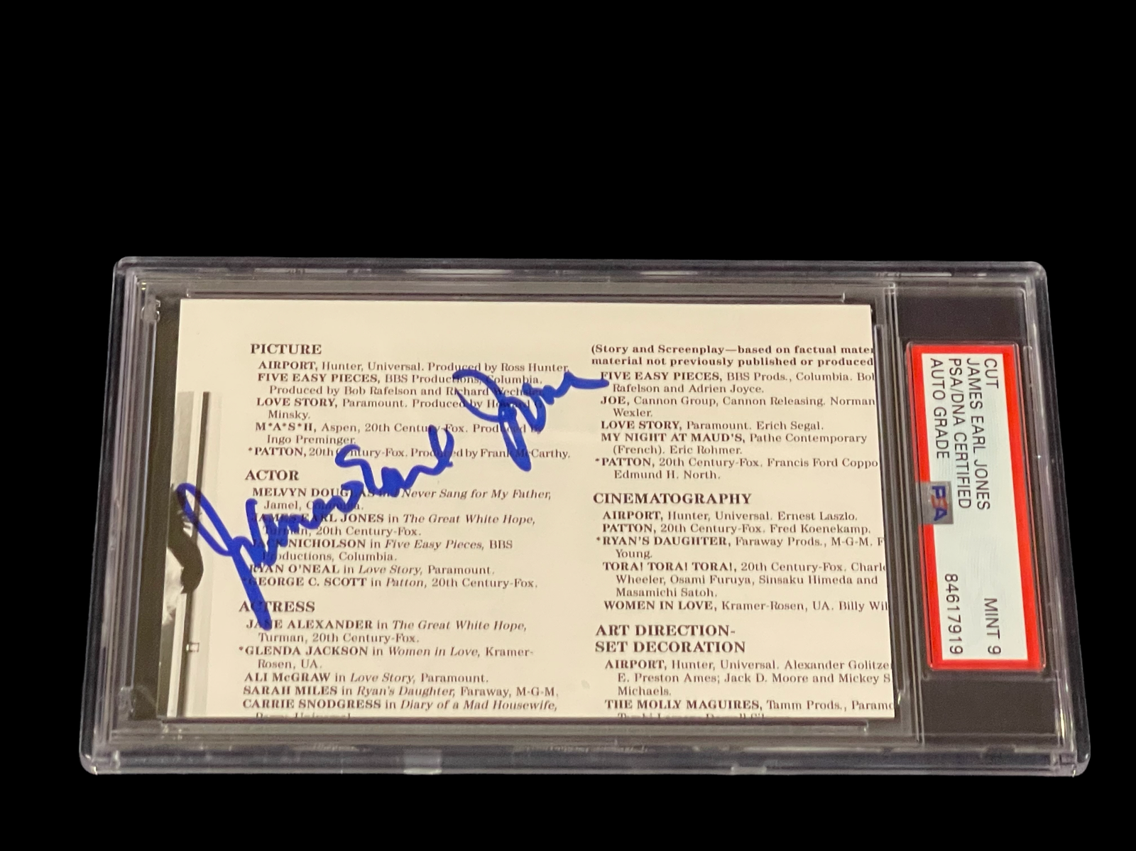 James Earl Jones Star Wars Darth Vader Signed Autograph PSA Slab Graded ...