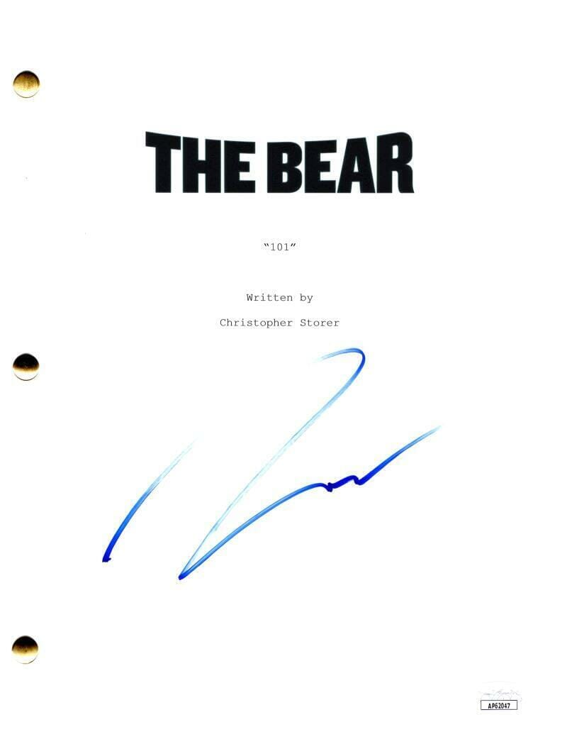 Jeremy Allen White Signed Autograph The Bear Pilot Script - Yes Chef ...