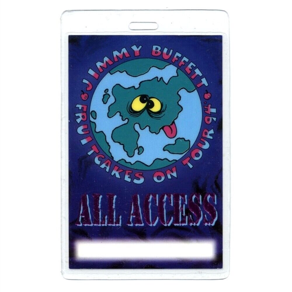 Jimmy Buffett 1994 Fruitcakes tour foil All Access Laminated Backstage ...