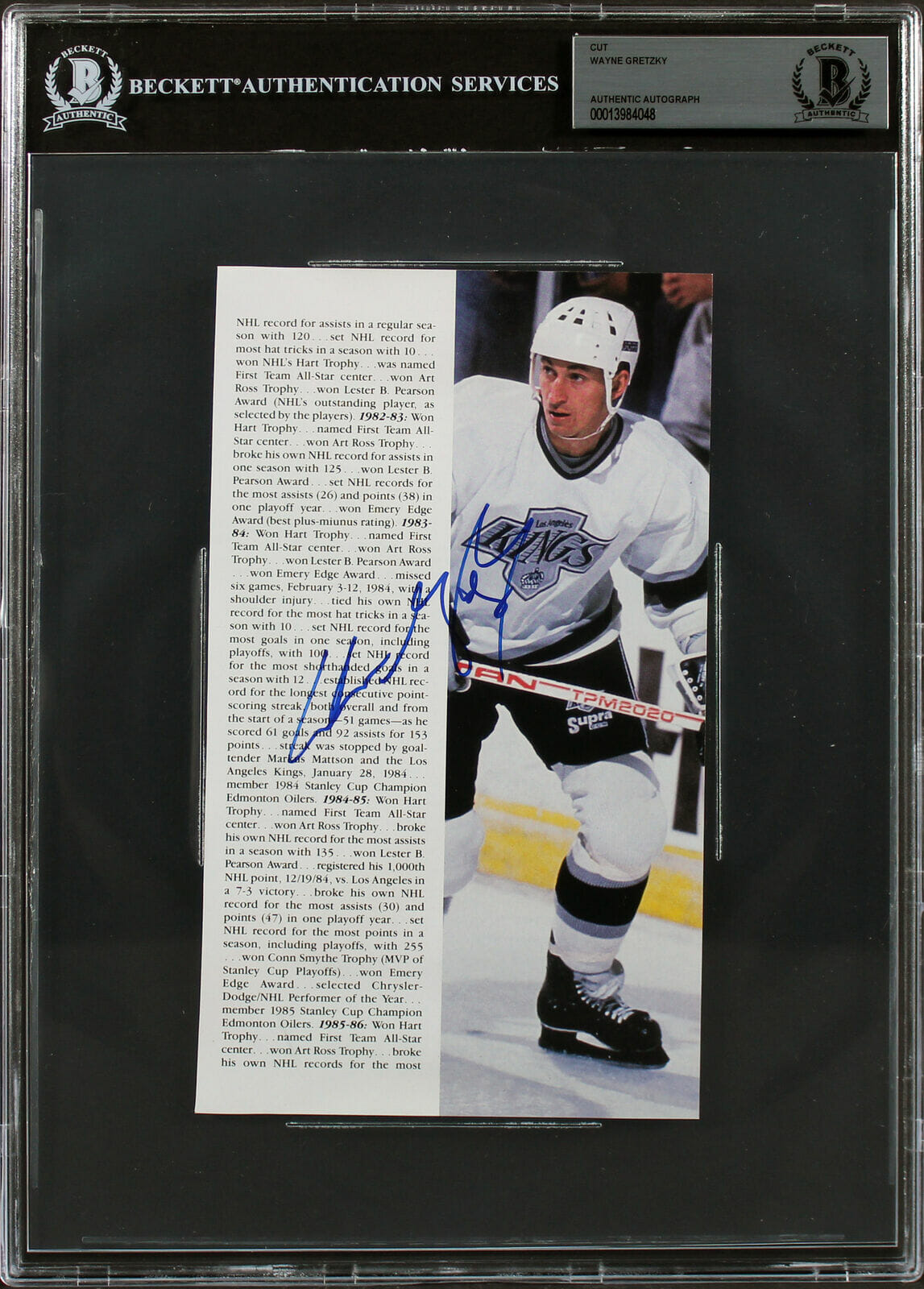 Kings Wayne Gretzky Authentic Signed 4.75x8 Magazine Page Autographed ...