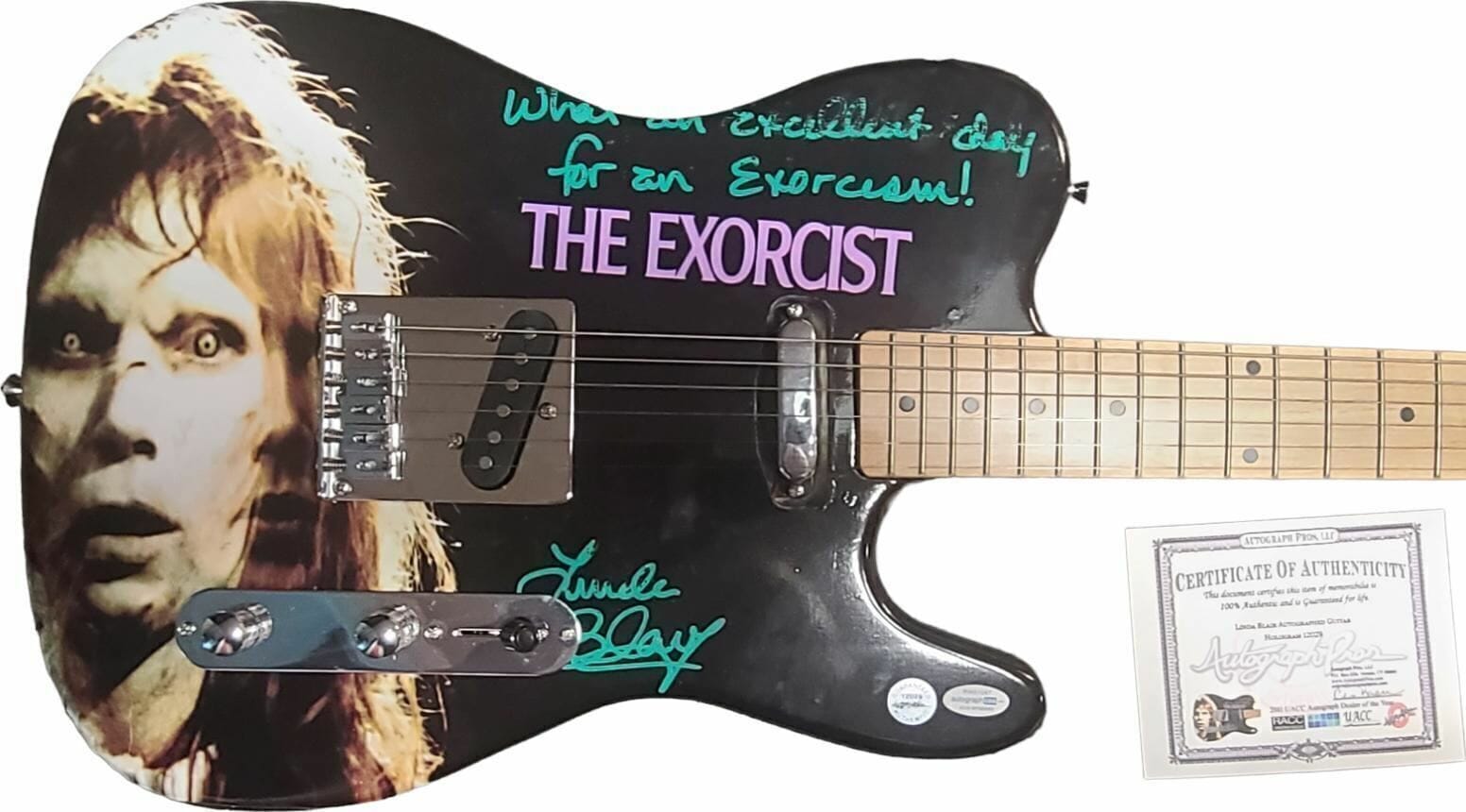 Linda Blair Autographed Signed Exorcist Custom Graphics Guitar ACOA ...