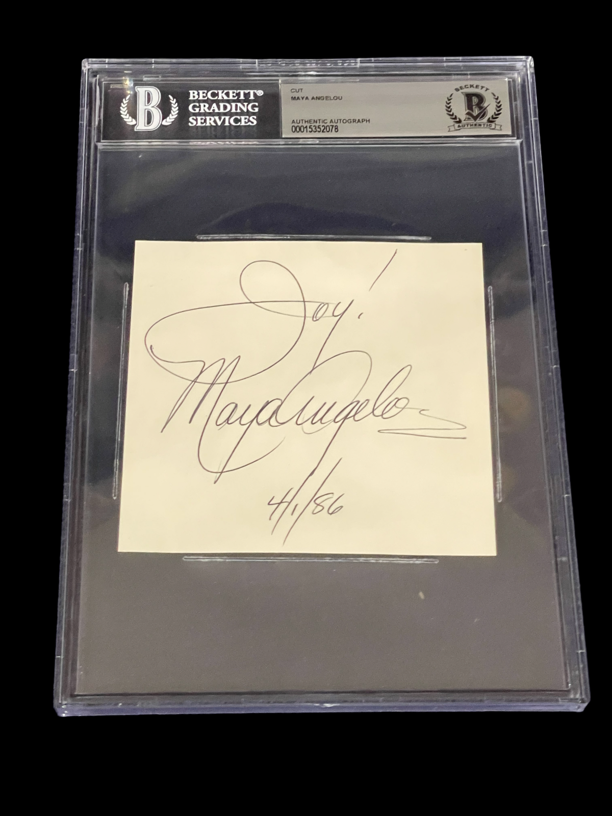 Maya Angelou I Know Why the Caged Bird Sings Poet Signed Autograph BAS ...