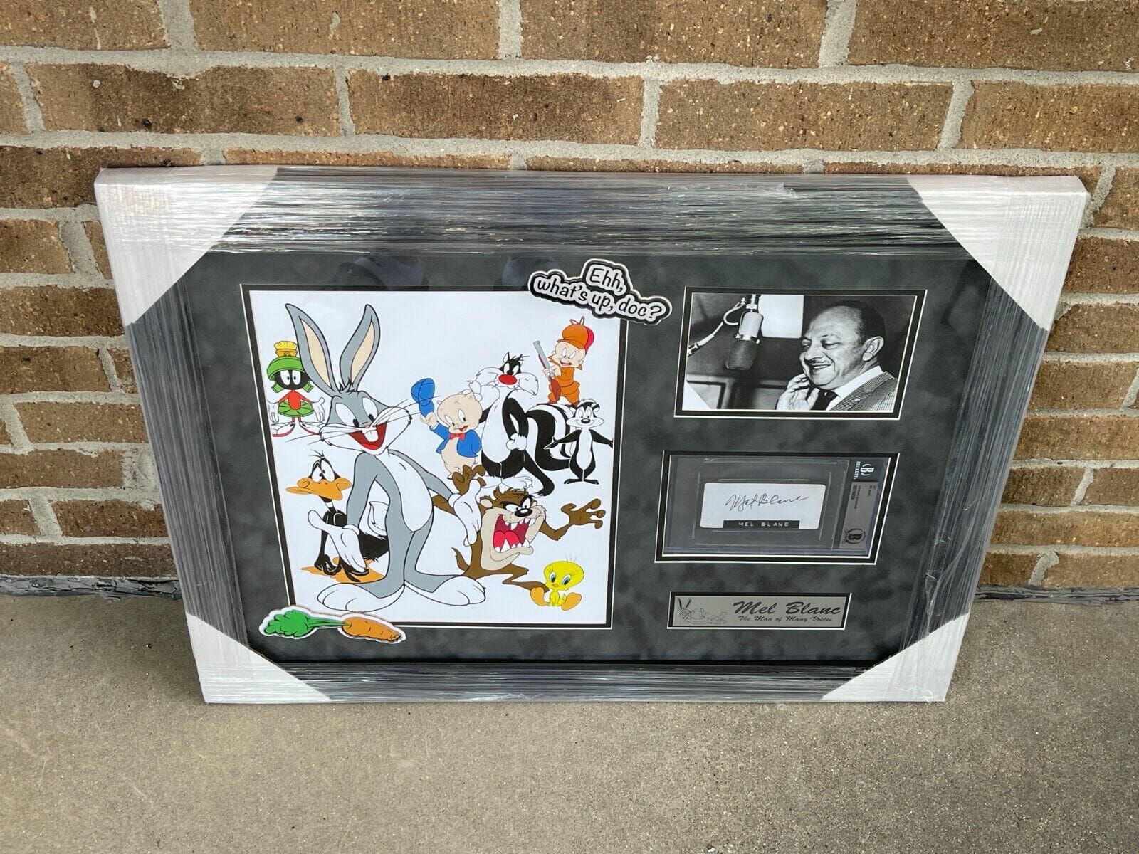 Mel Blanc Signed Looney Tunes Cut Autograph Framed Display Beckett ...