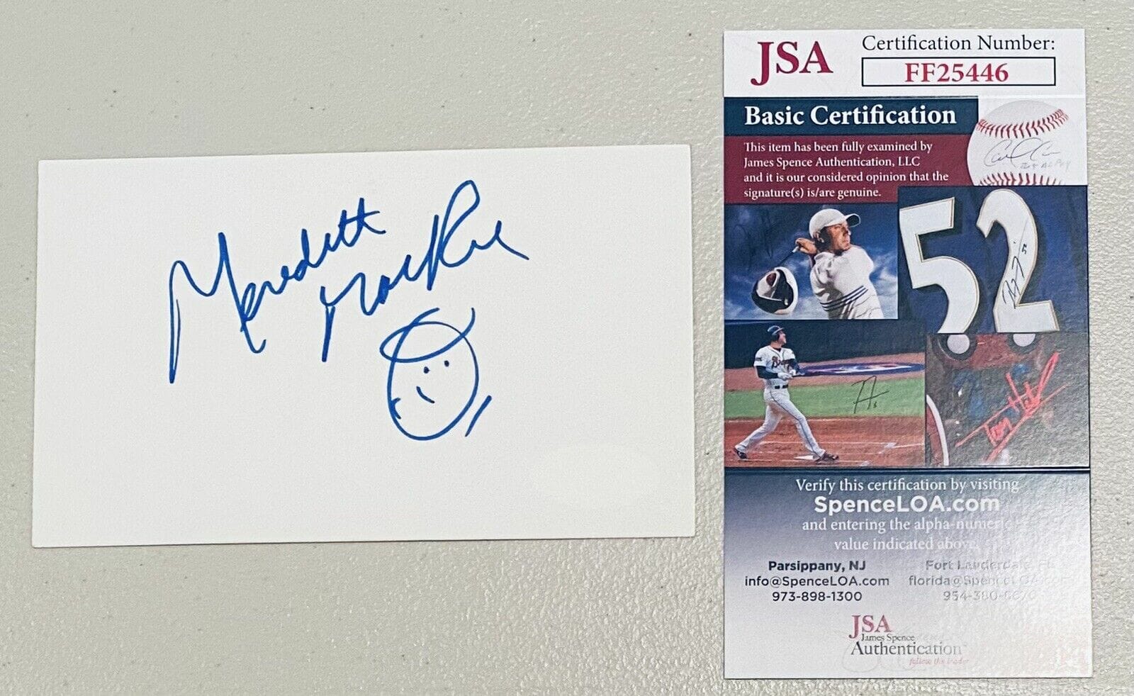 Meredith MacRae Signed Autographed 3x5 Card JSA Certified My Three Sons ...